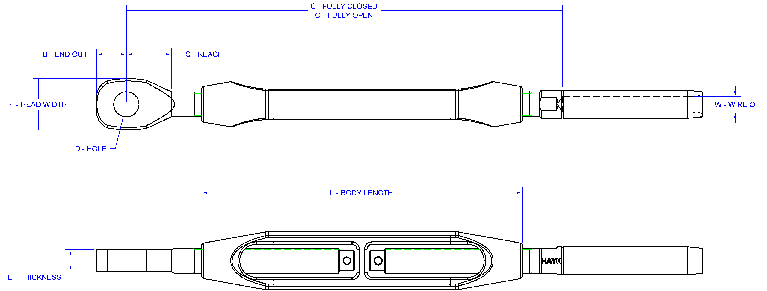 Eye To Swage – Open Body | U.S. Spars
