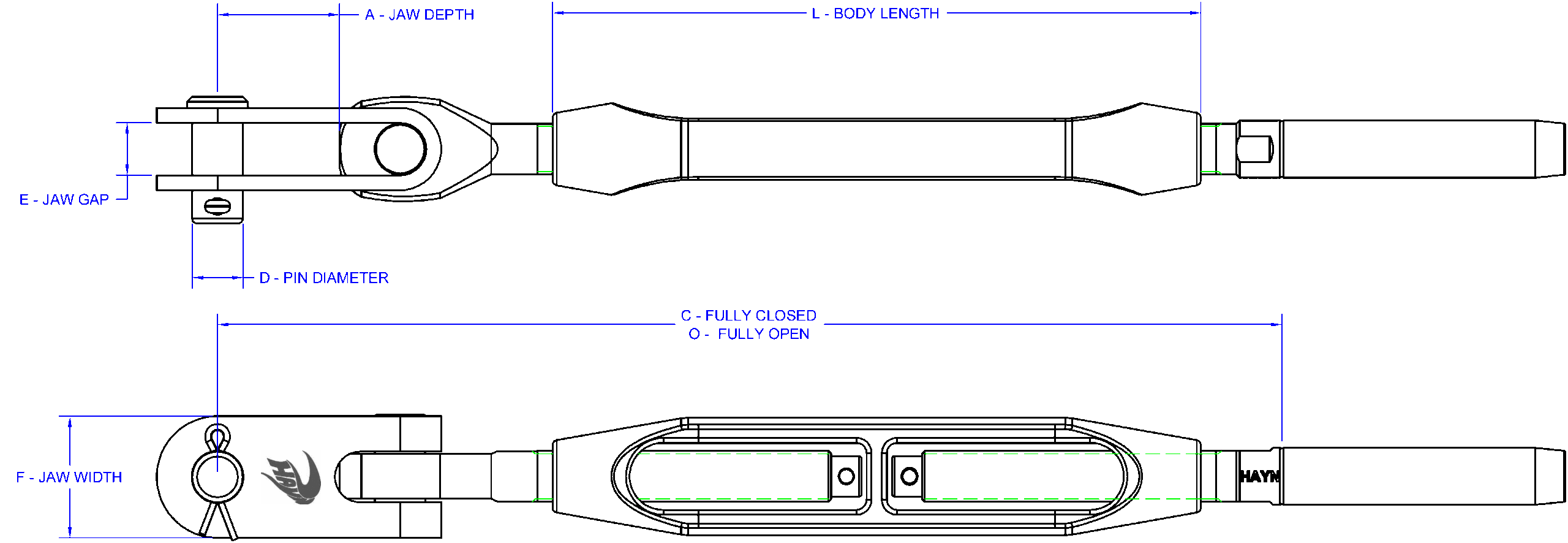 Eye Toggle Jaw To Swage – Open Body | U.S. Spars